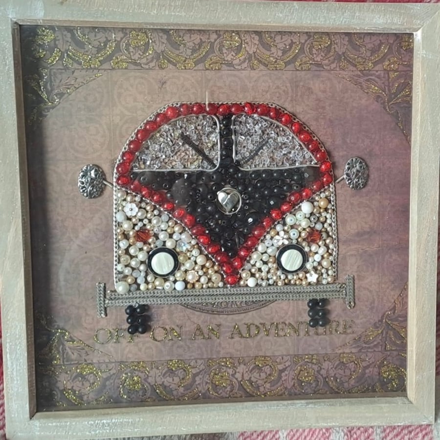 Upcycled jewellery camper van art - Folksy