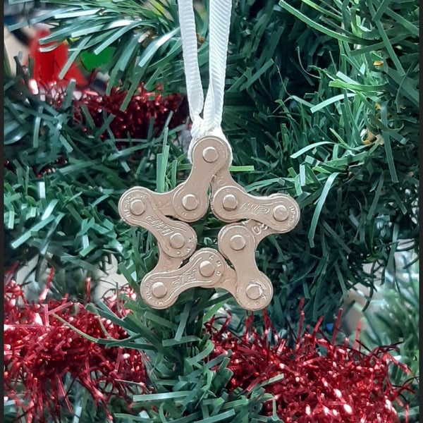 Reclaimed bike chain Christmas tree stars decor... - Folksy