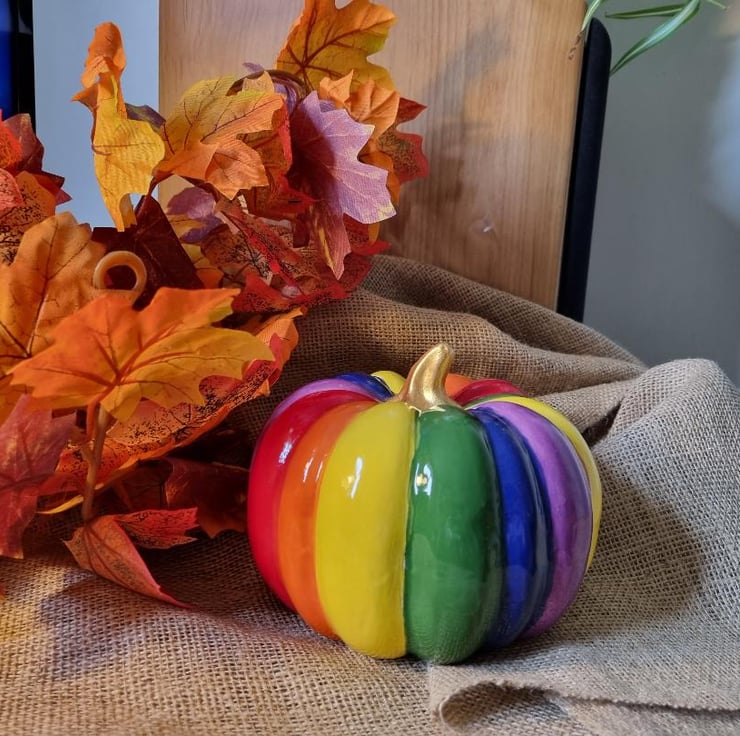 Gorgeous hand made Pride Pumpkin - Folksy