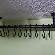 Wrought Iron Industrial Hanging Rail & Hooks. - Folksy