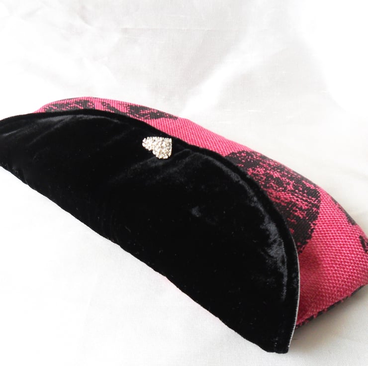 Mini make up bag. Small clutch with black velve... - Folksy