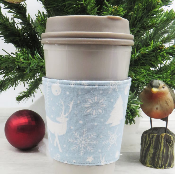 Coffee Cup Cosy, Eco Friendly Reversible and Re... - Folksy