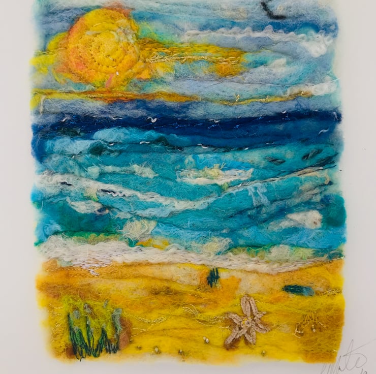Beach Starfish, wet felt, needle felt, fibre ar... - Folksy