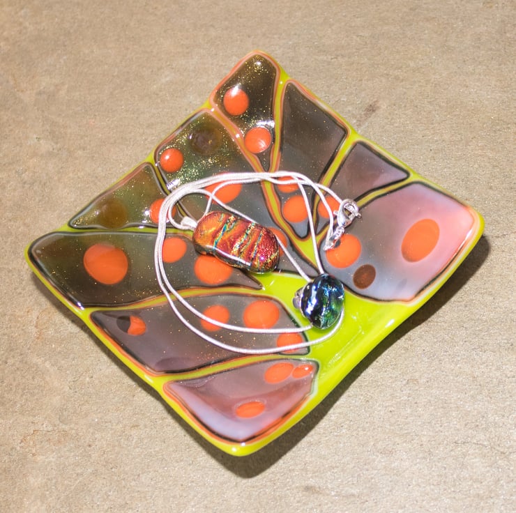 Fused Glass Trinket Dish - Folksy