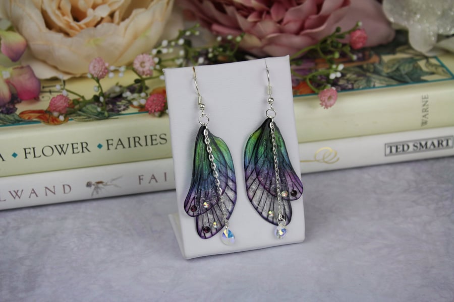 Beautiful Deep Purple and Green Sparkle Rounded... - Folksy