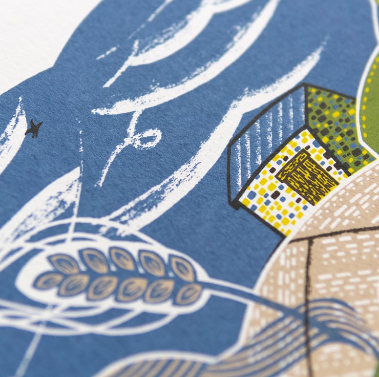 Majestic Hare hand pulled screen print, wheat f... - Folksy