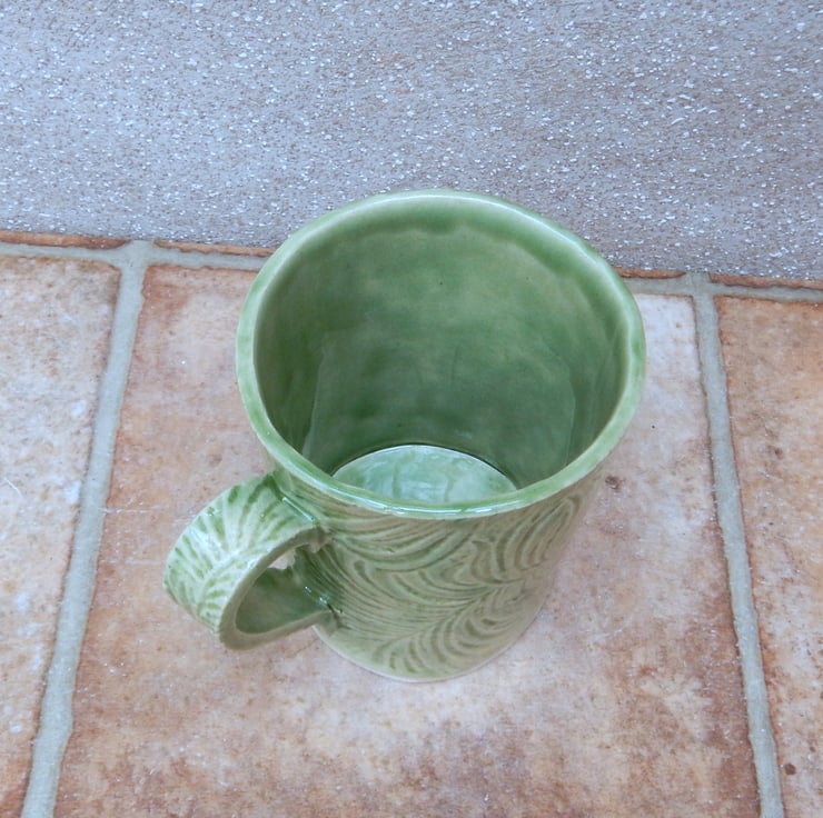 Coffee mug tea cup in textured stoneware potter... - Folksy