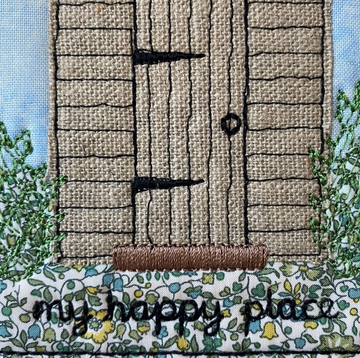Shed Card, Garden shed Textile Card, my happy p... - Folksy