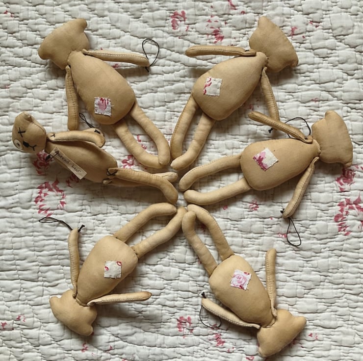 Thread bear with patch - Folksy