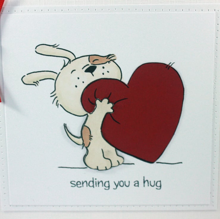 Handmade Valentine's Day card and gift tag - cu... - Folksy