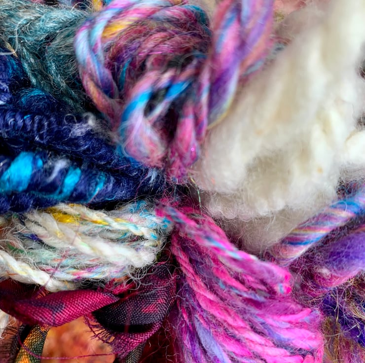 Hand spun bundle of yarns. Wool, crafts, weaving. - Folksy