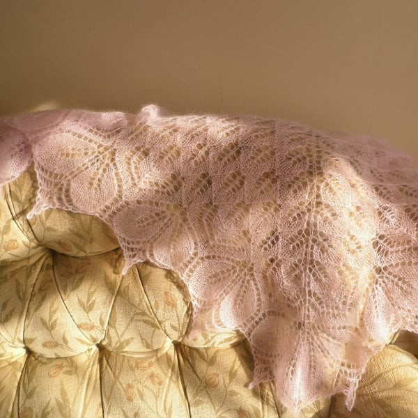 Hand knitted shawl Haruni - Folksy