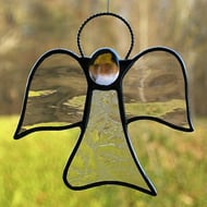 Stained glass suncatcher (Angel) abstract in tw... - Folksy