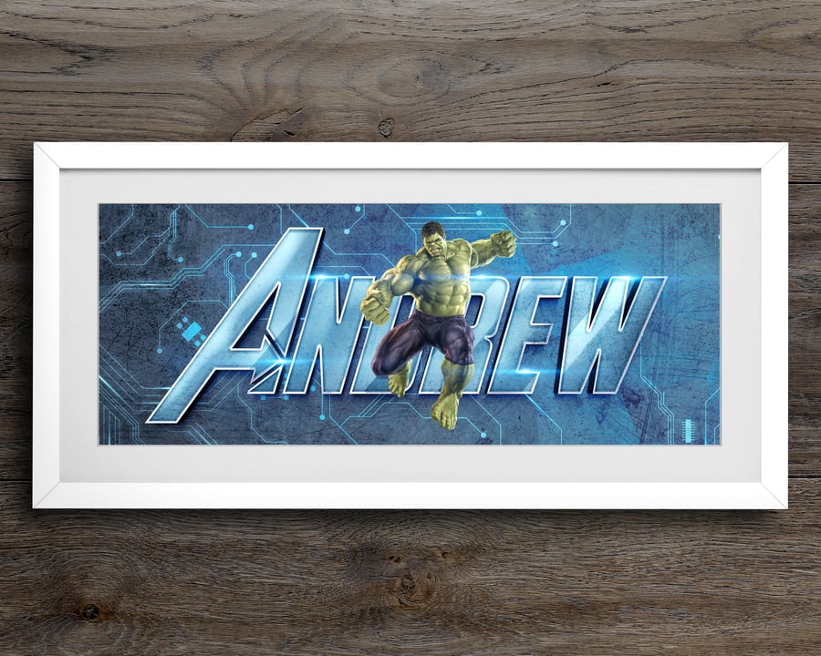 Marvel Avengers Personalised Framed Name Sign C... - Folksy