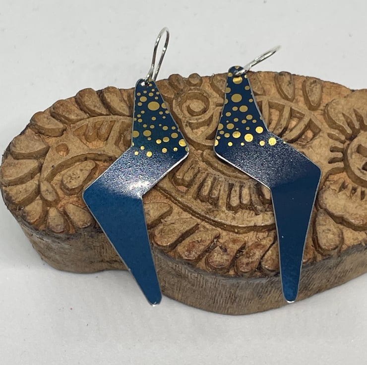 Lightning Recycled Gift Tin Earrings on Silver ... - Folksy