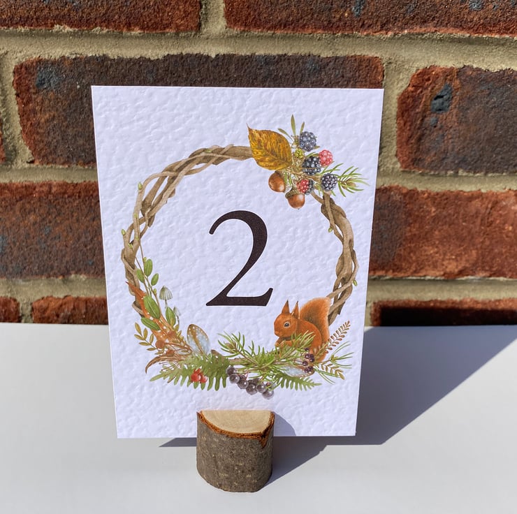 Forest animals, birds TABLE NUMBERS tree branch... - Folksy