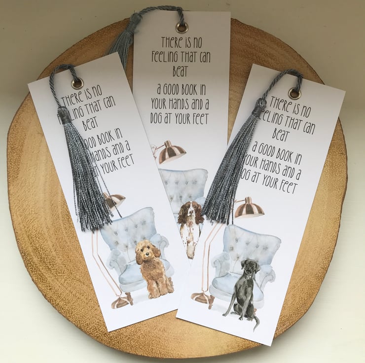 Cute Dog Themed bookmarks with tassel - lots of... - Folksy