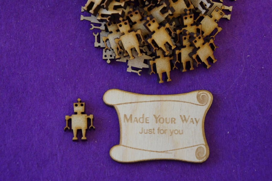 MDF Robot 2cm - 50 x Laser cut wooden shape - Folksy