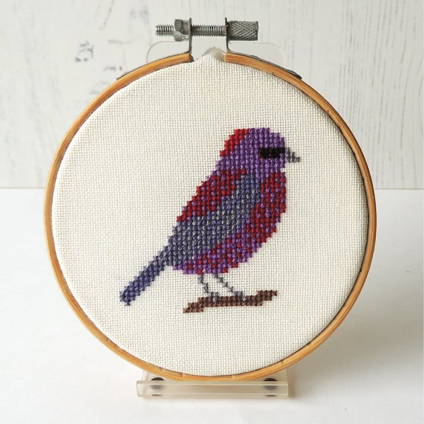 handmade varied bunting cross stitch hoop art -... - Folksy