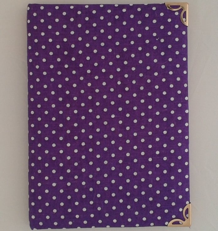 Padded, fabric covered A6 notebook (purple) - Folksy
