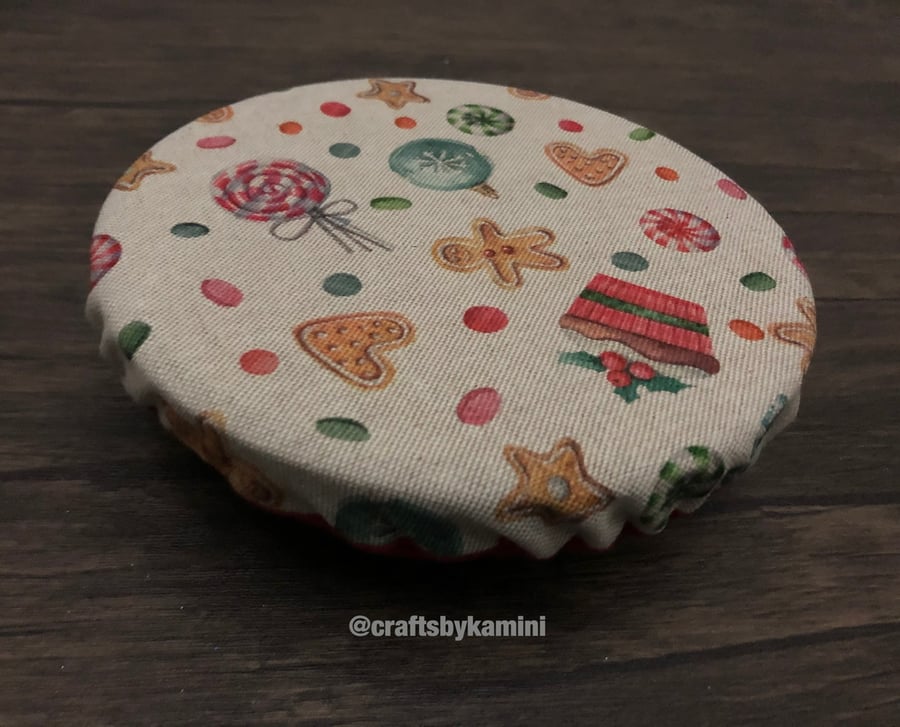 Christmas reuseable cover for bowls, mugs, glas... - Folksy