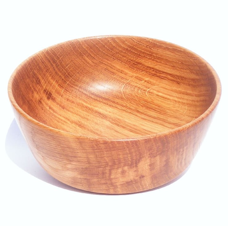 Oak Bowl - hand turned deep bowl with beautiful... - Folksy