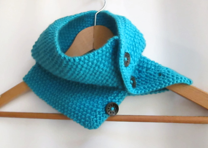 Cowl in Turquoise Aran Wool - Folksy