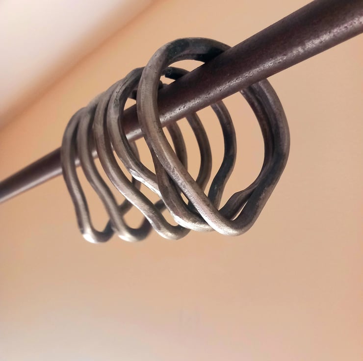 Forged Metal Curtain Rod, Heavy Duty Curtain Po... - Folksy
