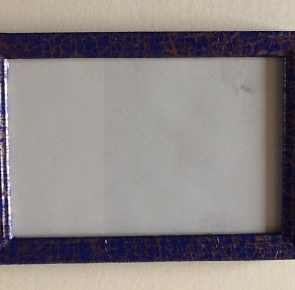 Blue an gold decoupaged upcycled photo frame - Folksy