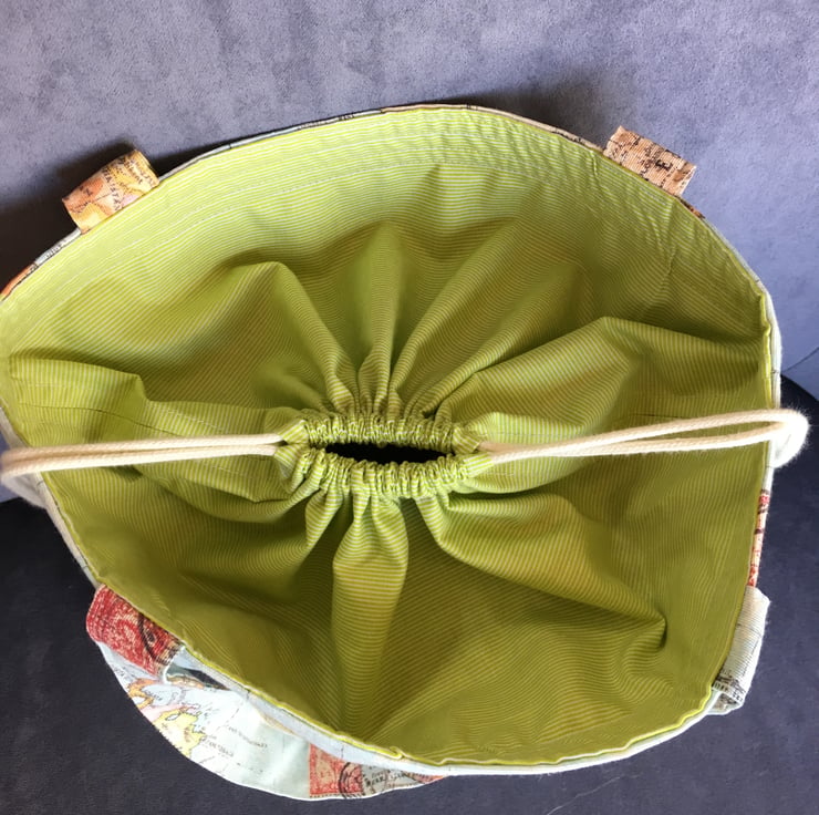 Map of the World bag with drawstring cover - Folksy