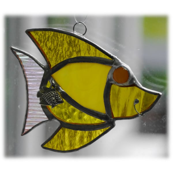 Fish Suncatcher Stained Glass Yellow - Folksy