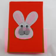 Rabbit Notebook Cover & notebook - applique... - Folksy