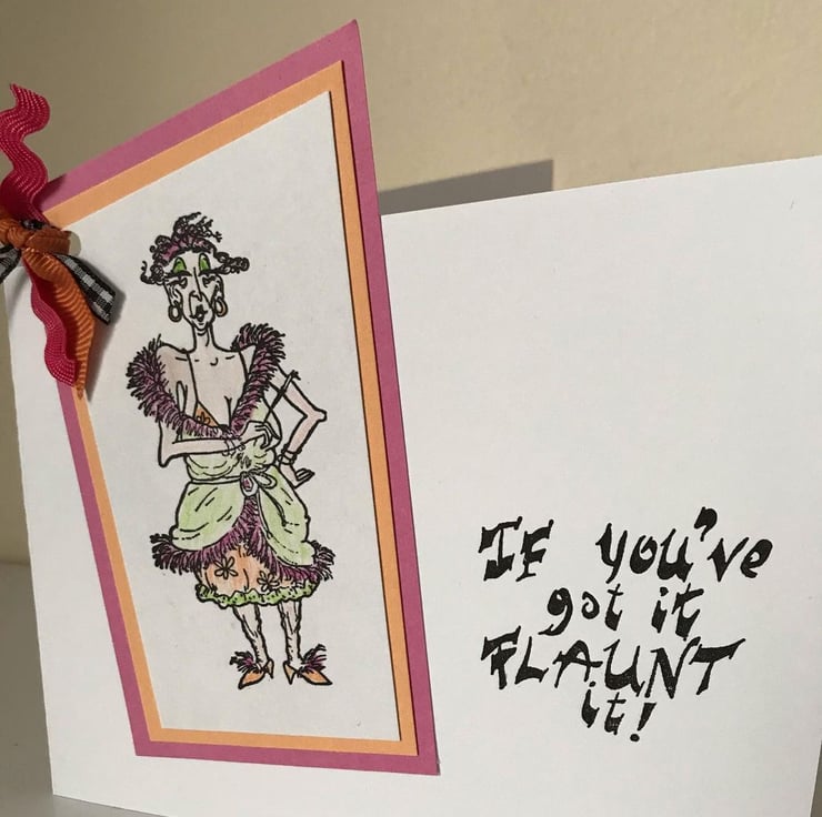 Set of 5 Cheeky Cards - blank for your own message - Folksy