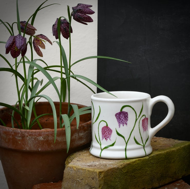 Snake’s Head Fritillary Country Mug - Hand Painted - Folksy