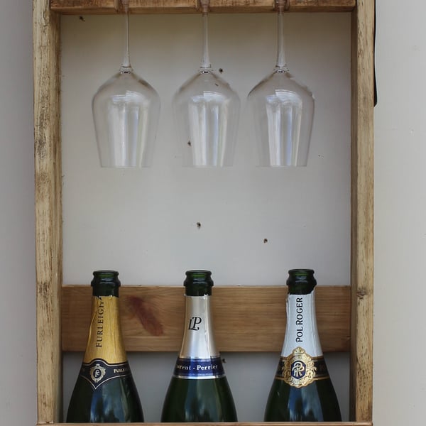 Champagne & Wine rack, 6 bottles (double 3) - Folksy