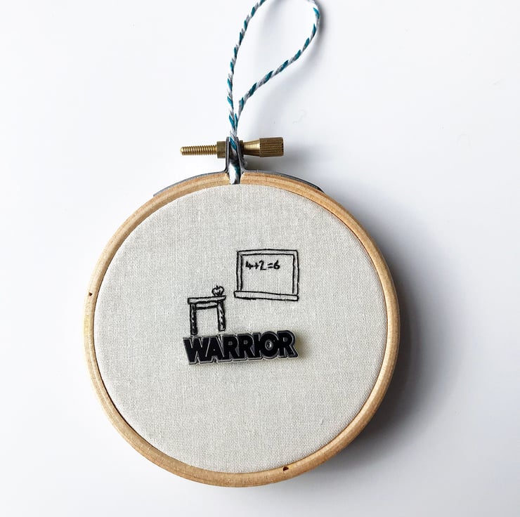 Warrior Enamel Pin Teacher Limited Edition Hoop... - Folksy