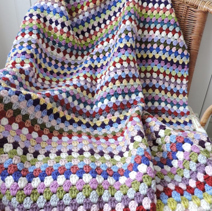Crochet Blanket Multi Coloured - Folksy