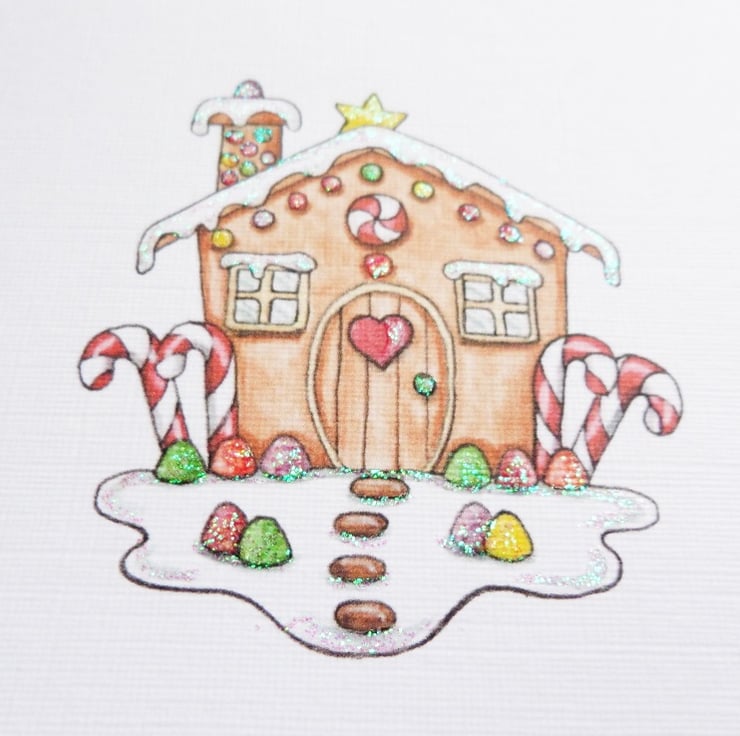 Mini Christmas Card - Gingerbread House - Folksy