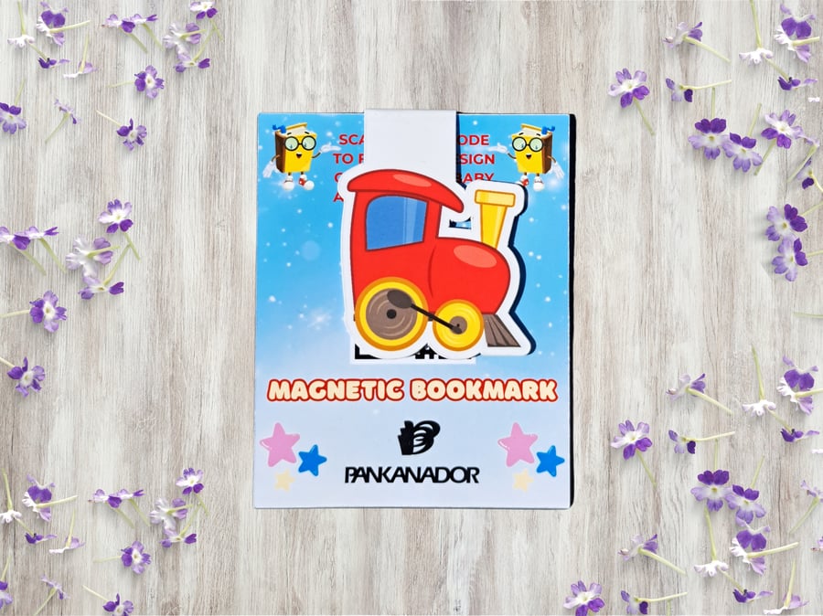 Cute Train Magnetic Bookmark – Laminated Transp... - Folksy