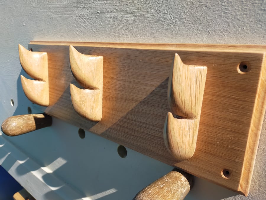 Double Wall Claws Oak Coat Rack - Folksy
