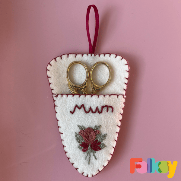 Scissors Case - Ivory Floral - Folksy