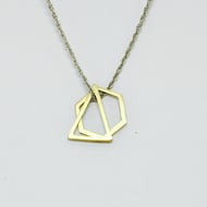 Brass triangle and hexagon shape pendant - Folksy