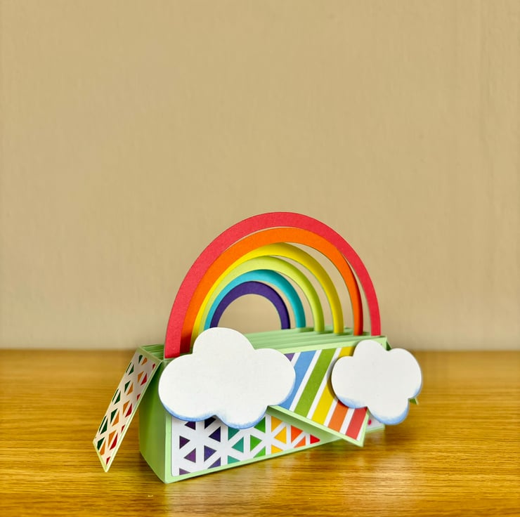Bright and Cheerful Rainbow Pop-Up Card, Vibran... - Folksy