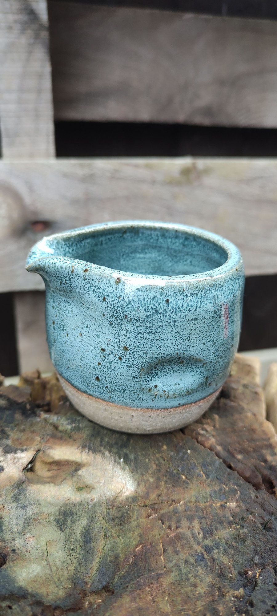 Squat diddy green speckled jug (thumb) - Folksy