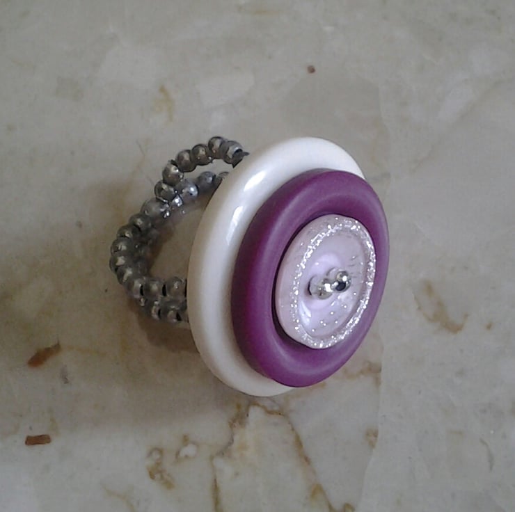Elasticated Button Ring - Folksy
