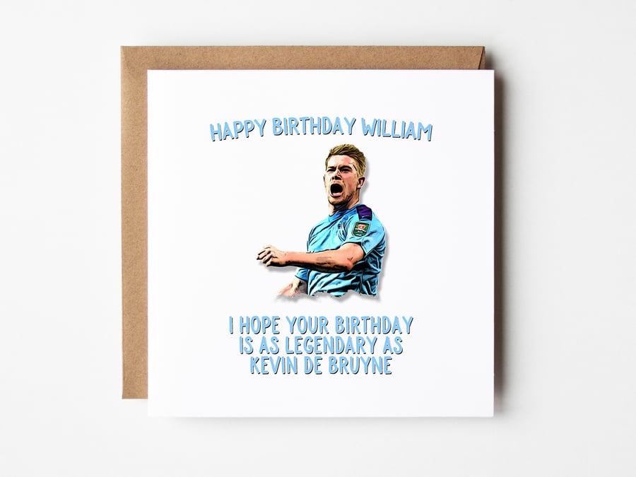 Kevin De Bruyne Birthday Card, Manchester City ... - Folksy
