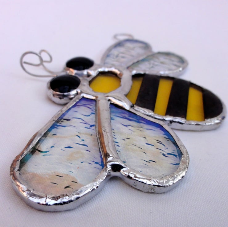 Stained Glass Bee Suncatcher - Folksy
