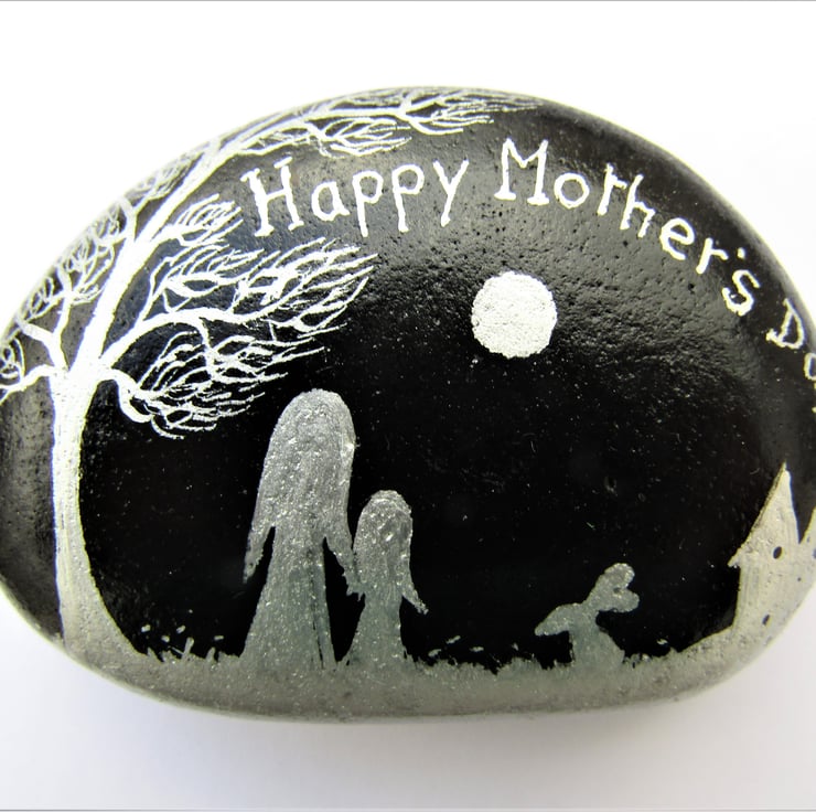 Mothers Day Gift, Hand Painted Rock, Mother Dau... - Folksy