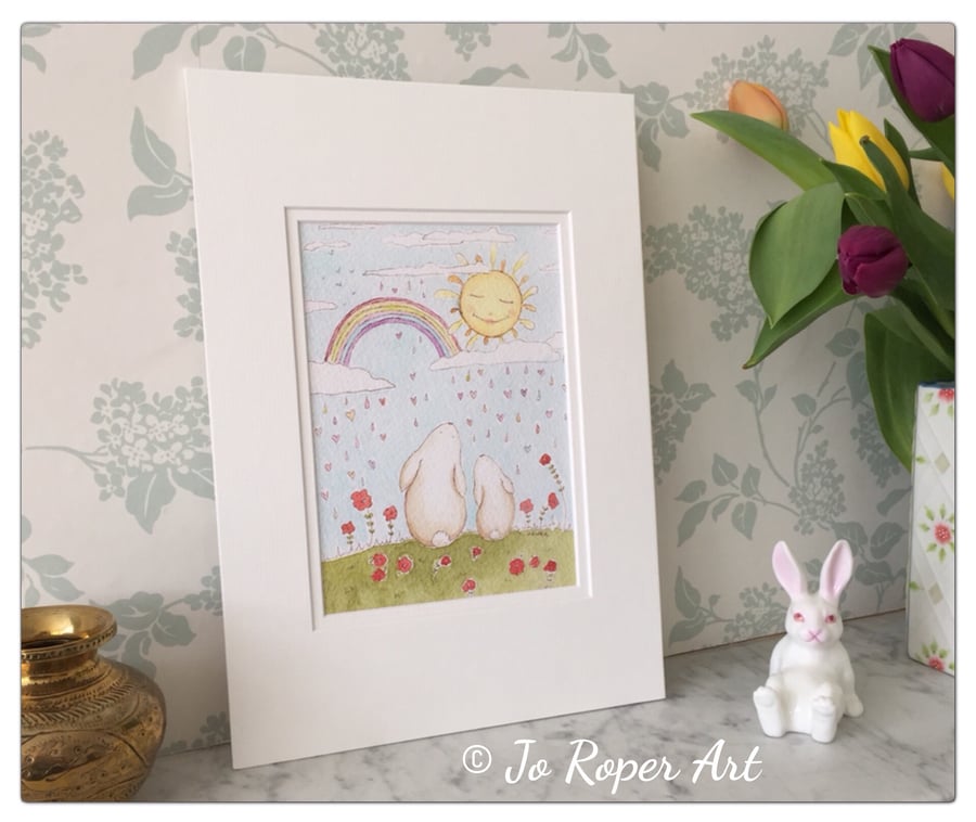 Rainbow Bright mounted print Jo Roper - Folksy