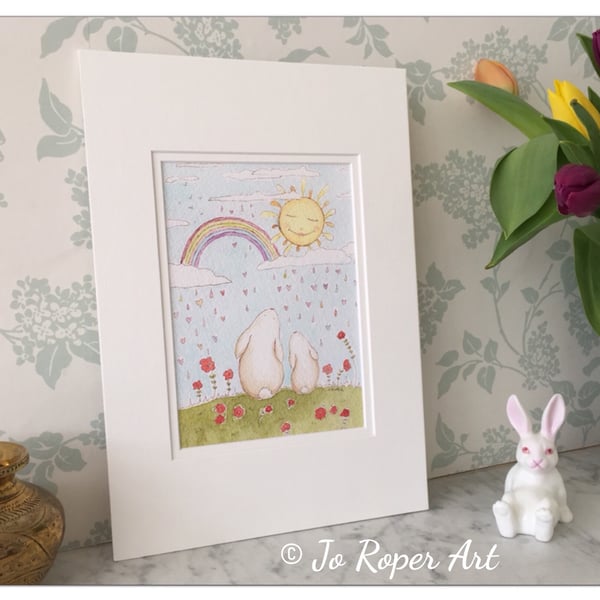 Rainbow Bright mounted print Jo Roper - Folksy